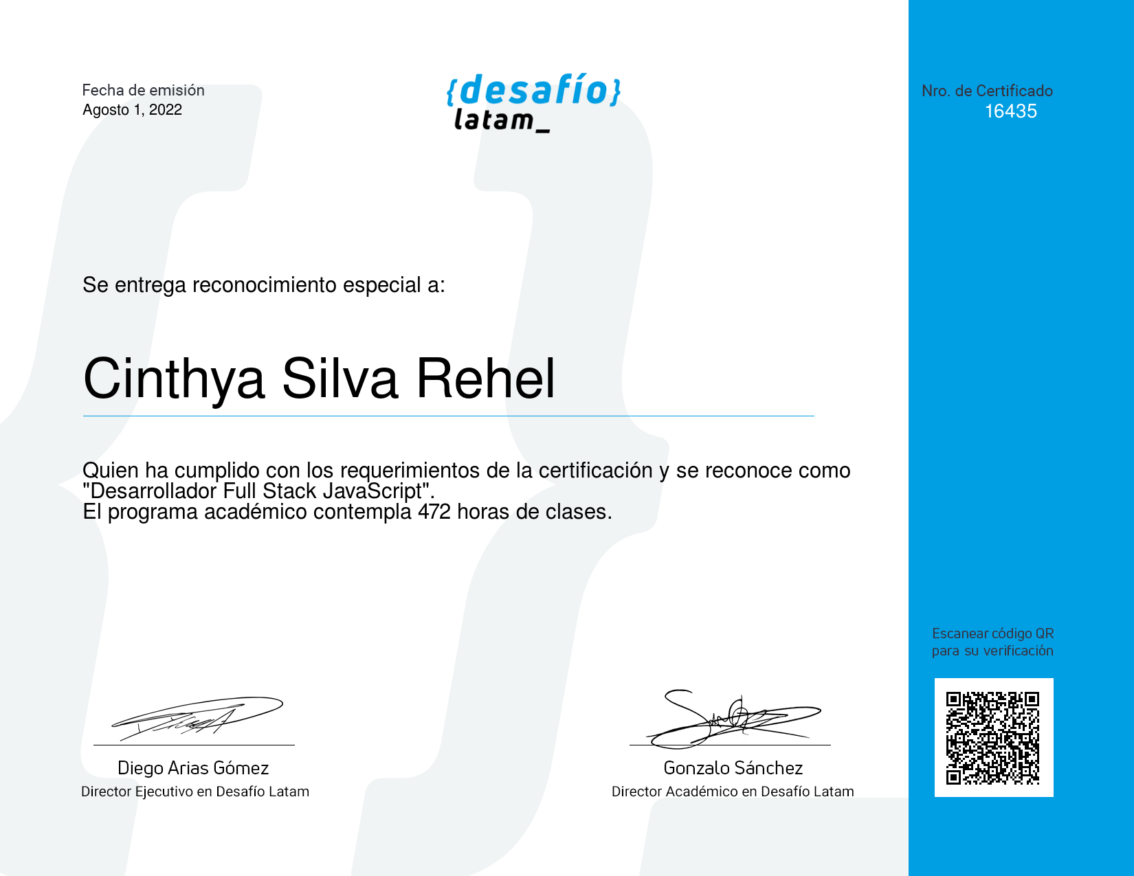 Cinthya Silva Rehel - API Developer | Desarrollador Back-End | LinkedIn