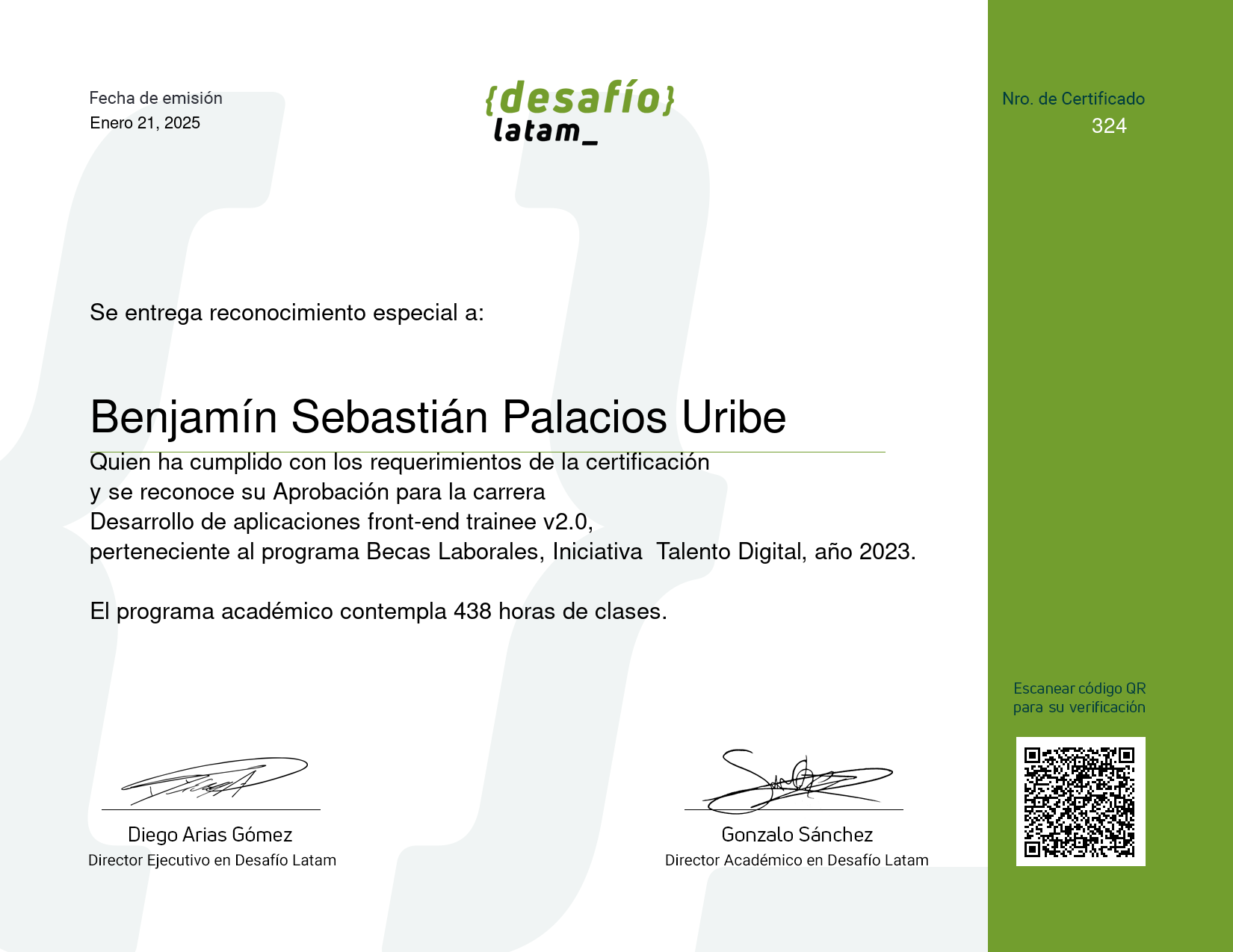 Benjamin Palacios Uribe - Desarrollador Web | FullStack | LinkedIn