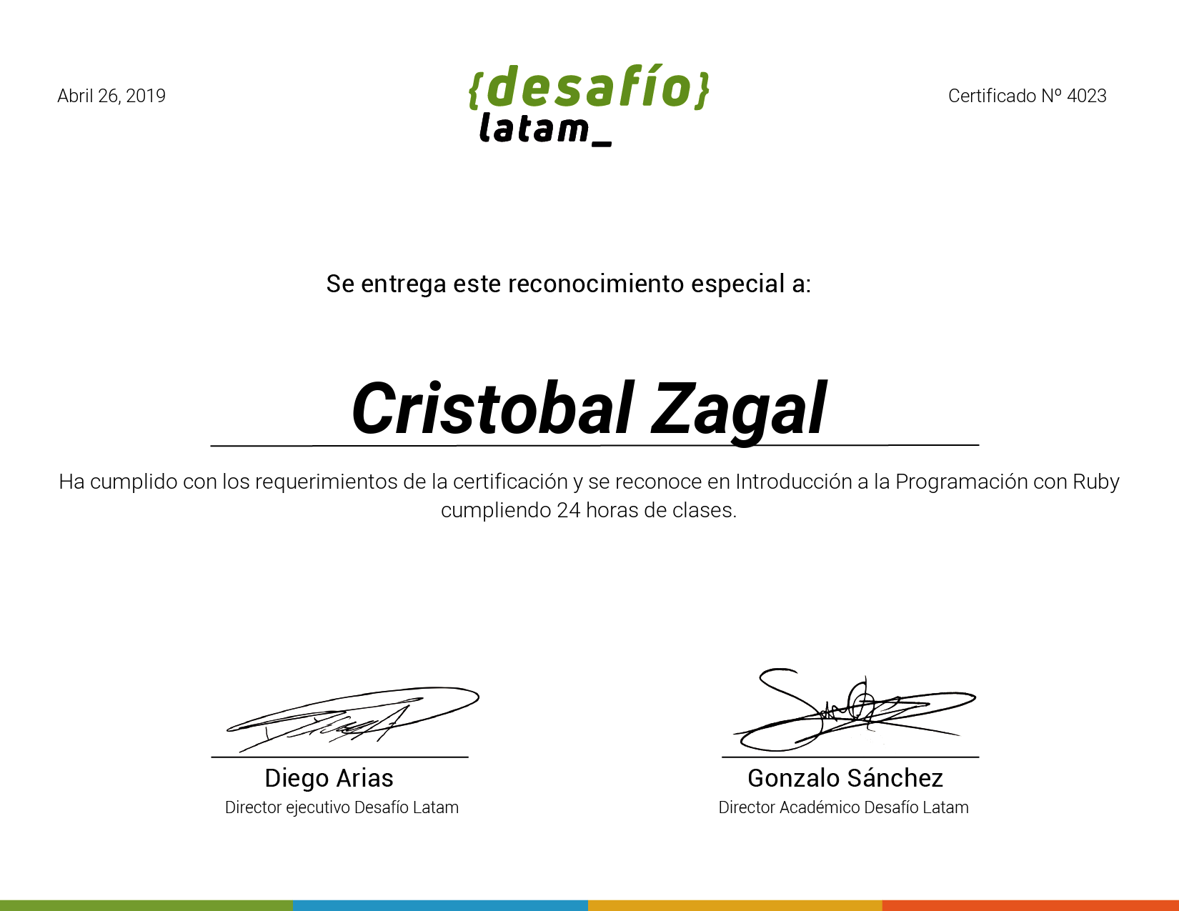 Cristóbal Andrés Zagal Rodríguez - Analista Senior Proceso ...